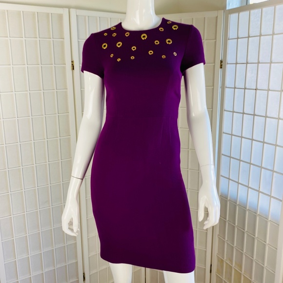Escada | Dresses | Escada Womens Purple Dress W Grommets Sm | Poshmark